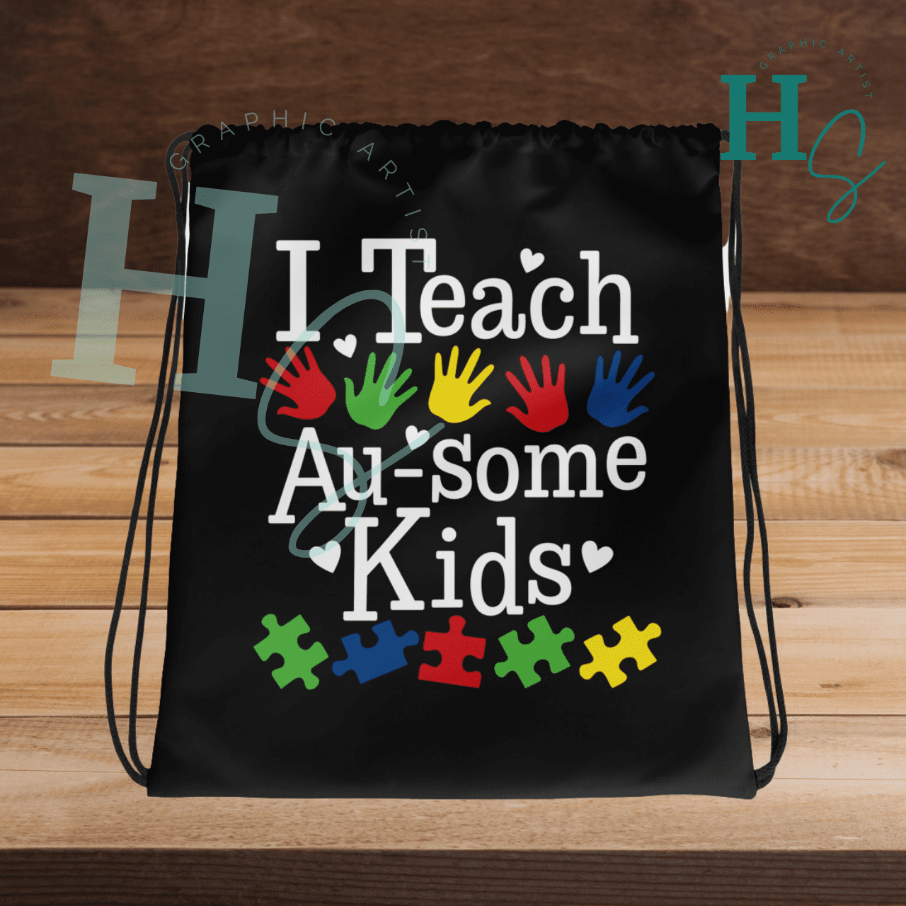 I Teach Au-Some Kids Drawstring bag – Honeypegs