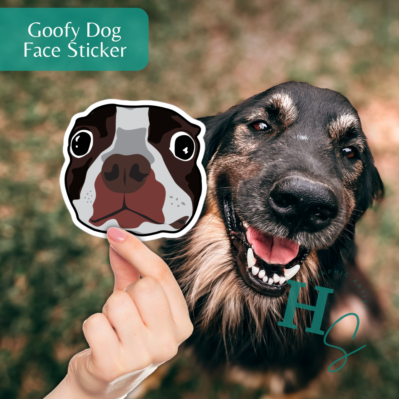 Goofy Dog Face Bubble-free Sticker – Honeypegs